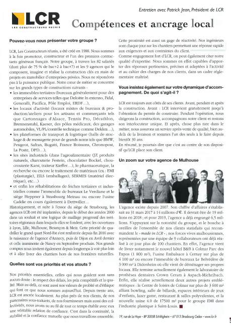 LCR - Les Constructeurs Réunis | Entretien avec Patrick Jean, Président ...