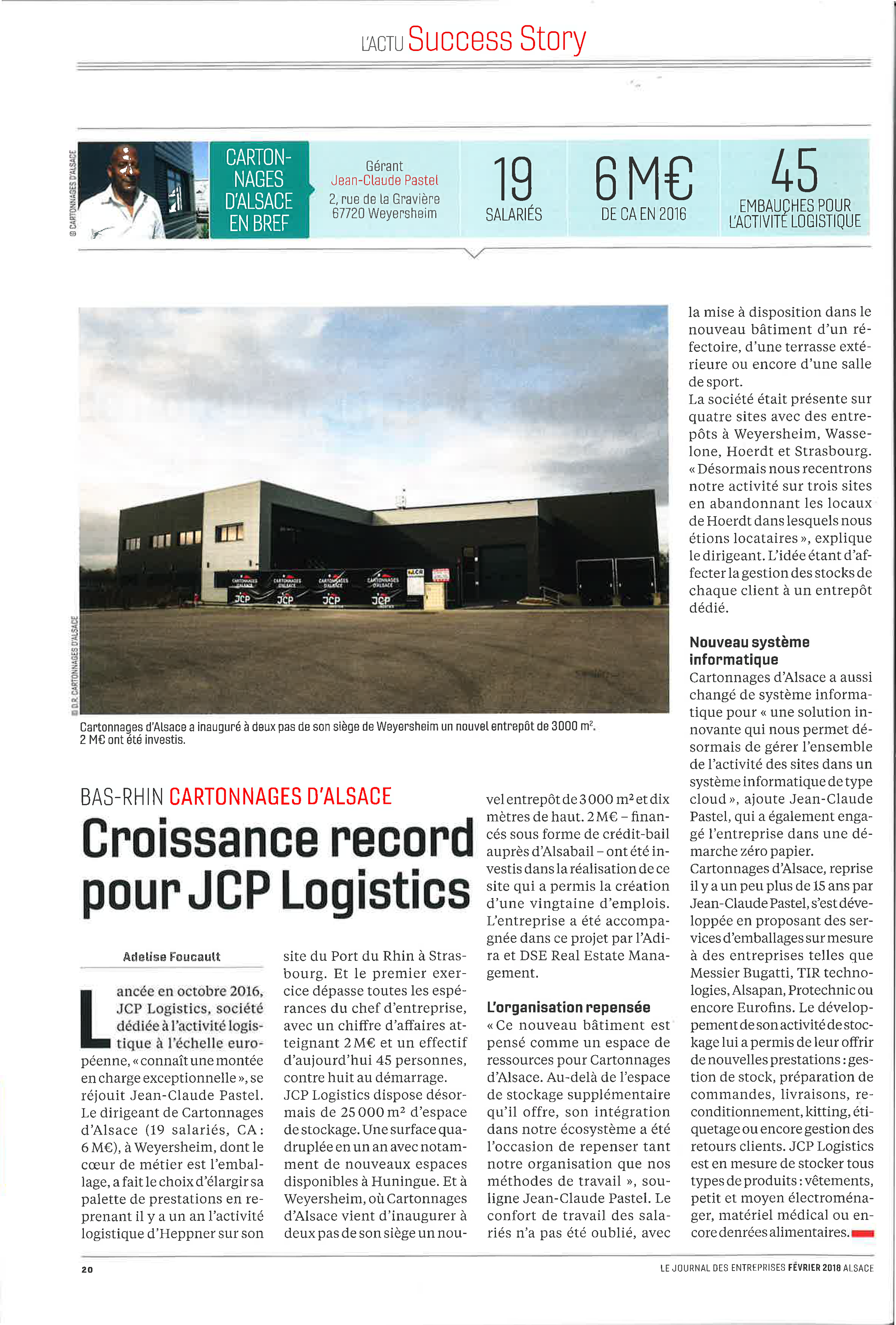LCR - Les Constructeurs Réunis | Croissance record pour JCP Logistics