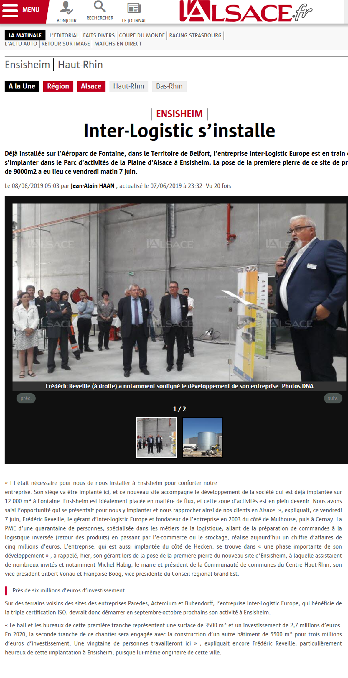 LCR - Les Constructeurs Réunis | Inter-Logistic s’installe