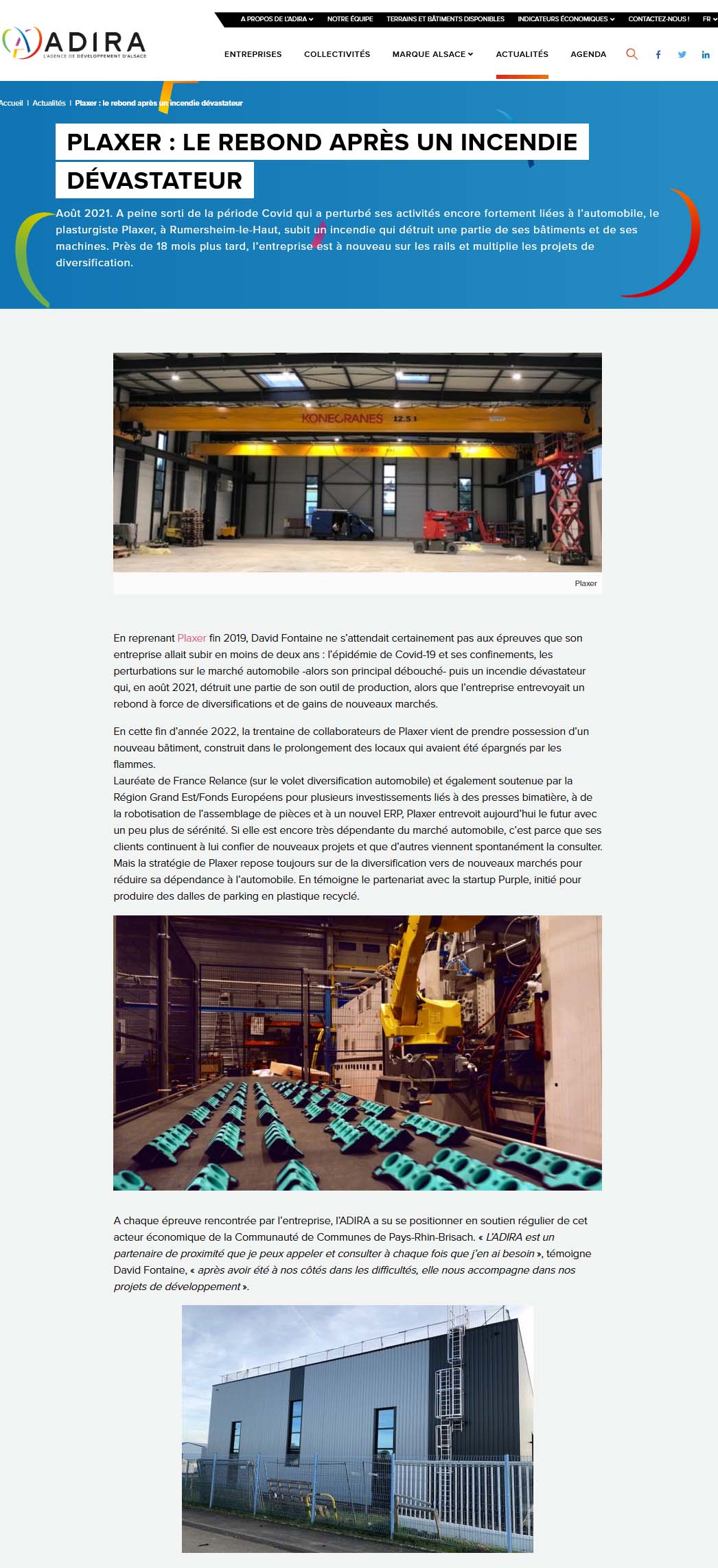 LCR - Les Constructeurs Réunis | Plaxer : le rebond après un incendie ...