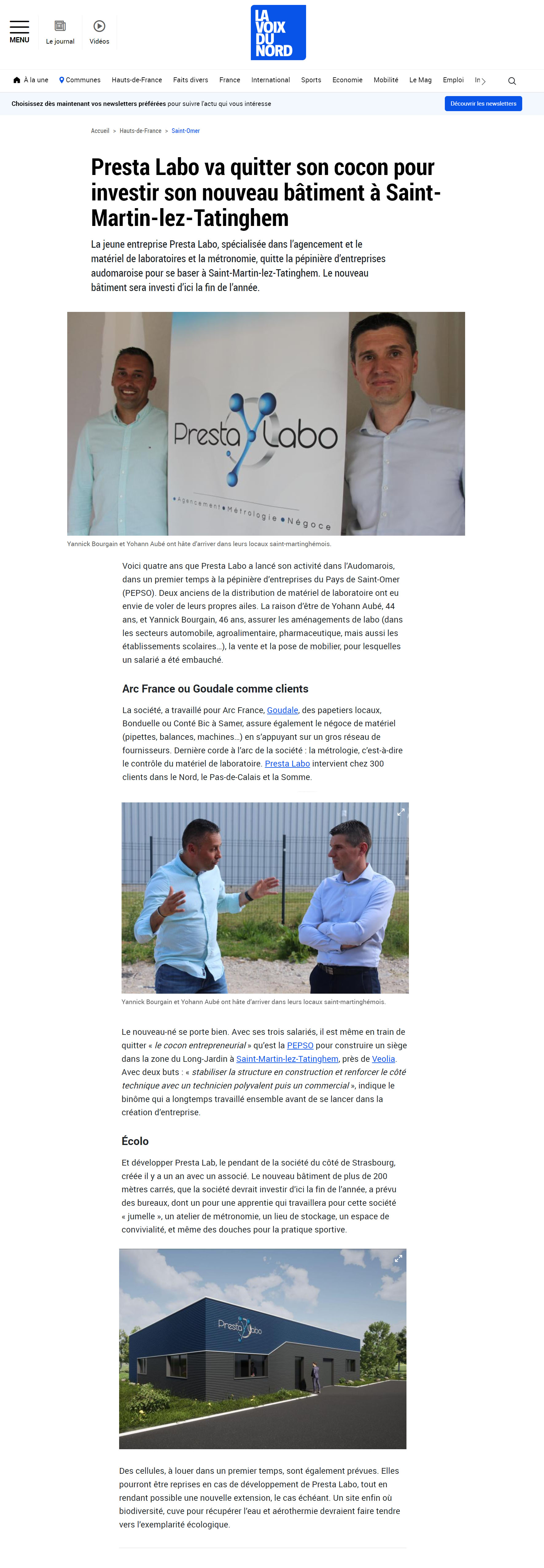 LCR - Les Constructeurs Réunis | Presta Labo va quitter son cocon pour ...